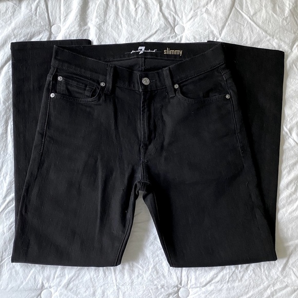 7 For All Mankind | Jeans | 7fam Slimmy Black Jeans | Poshmark